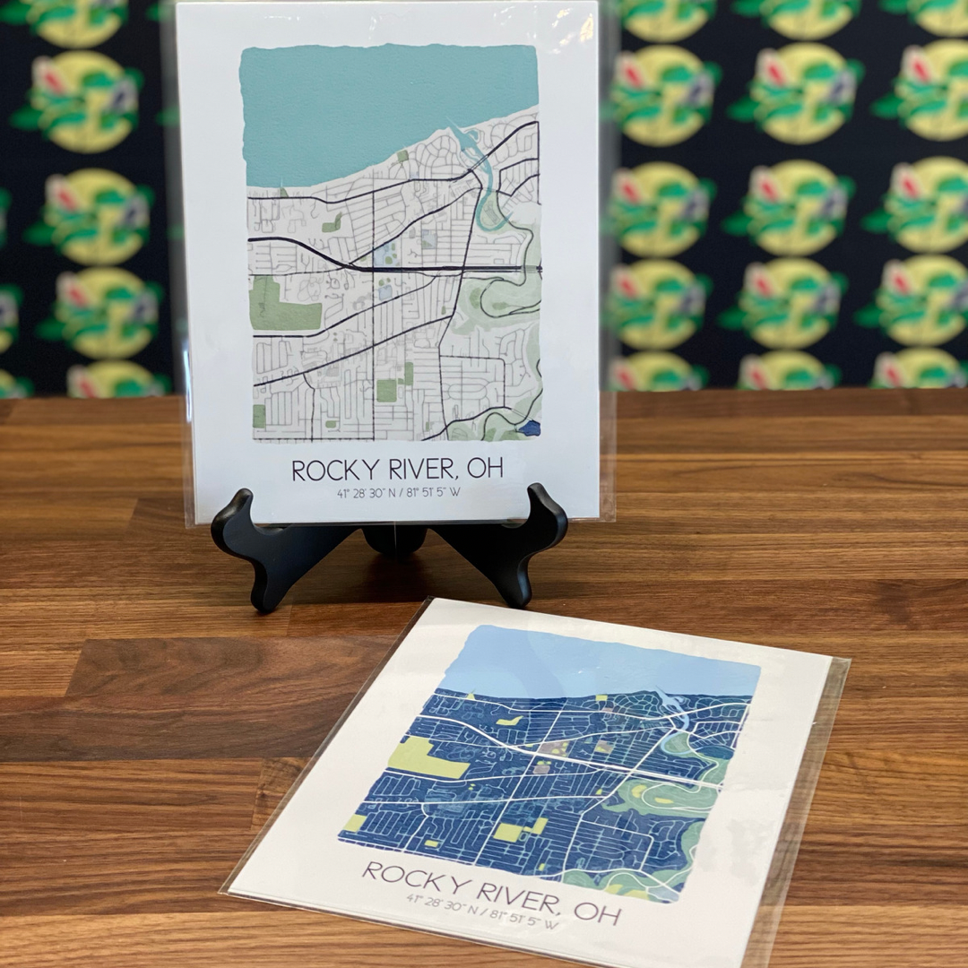 Rocky River Map Art= – Lark and Vines Ltd